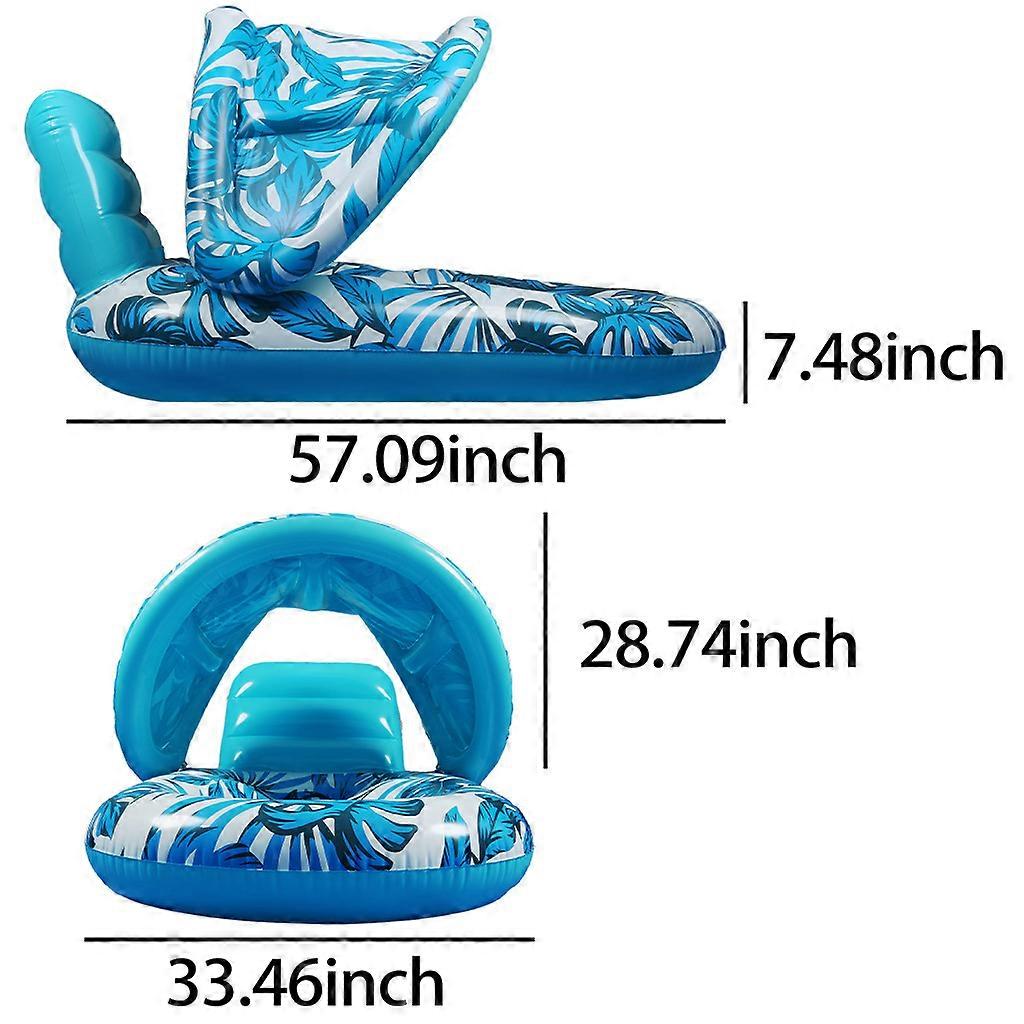 Lounge Float with Canopy UPF50+, Extra Large Pool Floats For Adults ...