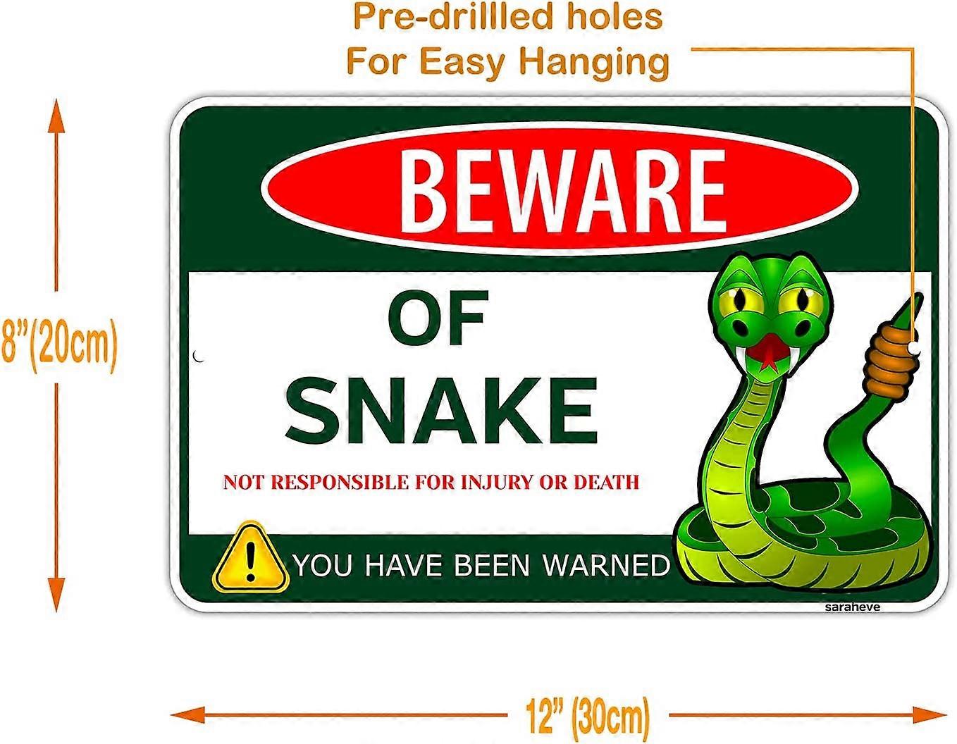 Beware of Snake Metal Tin Sign Funny Snake Sign Gifts for Snake Lovers ...