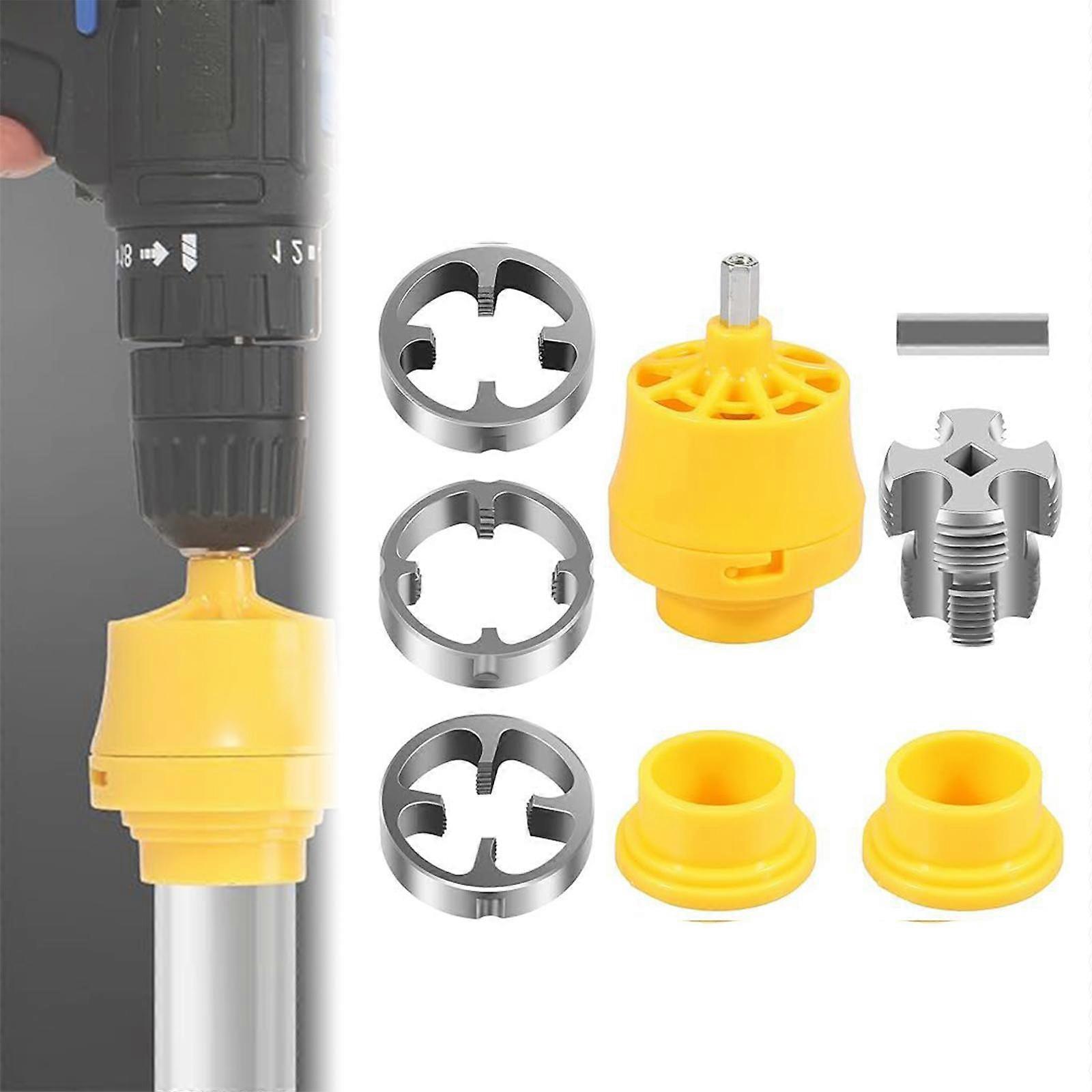 PVC Pipe Threader Set Professional with 3 Dies High Efficient 1/2 3/4 1 ...