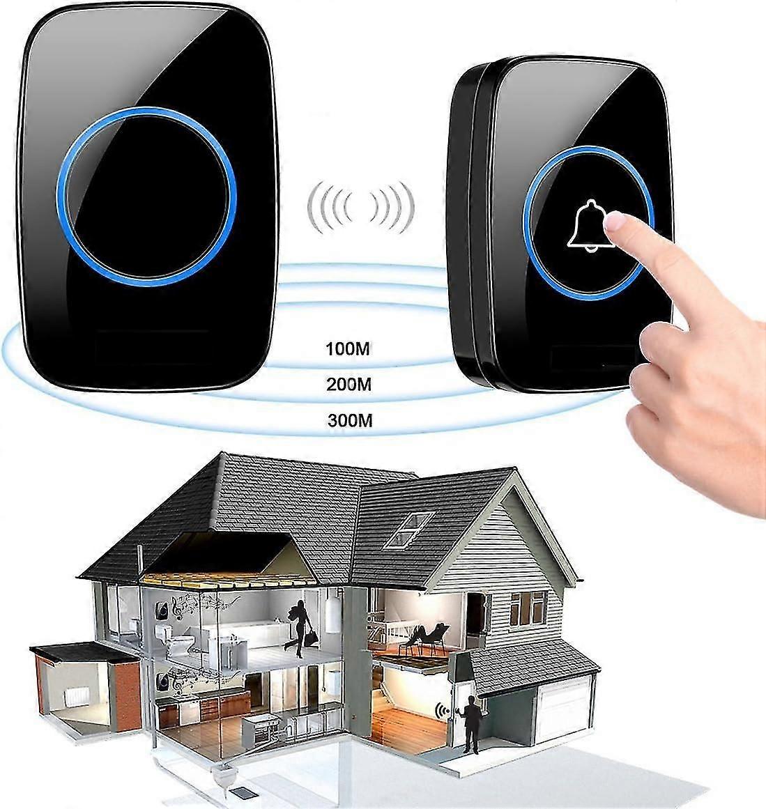 Wireless Doorbell, Waterproof Door Bell Kit, Over 1000 feet Range and ...