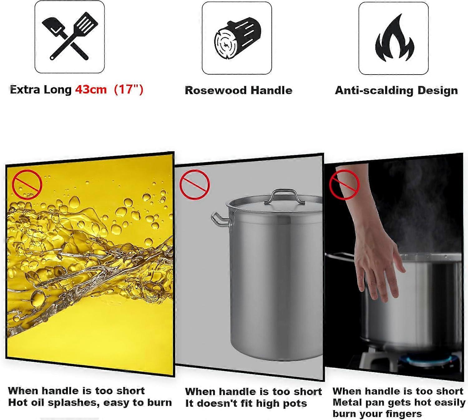 Carbon steel, stainless steel wok spatula metal, 4 -piece 17 -inch ...