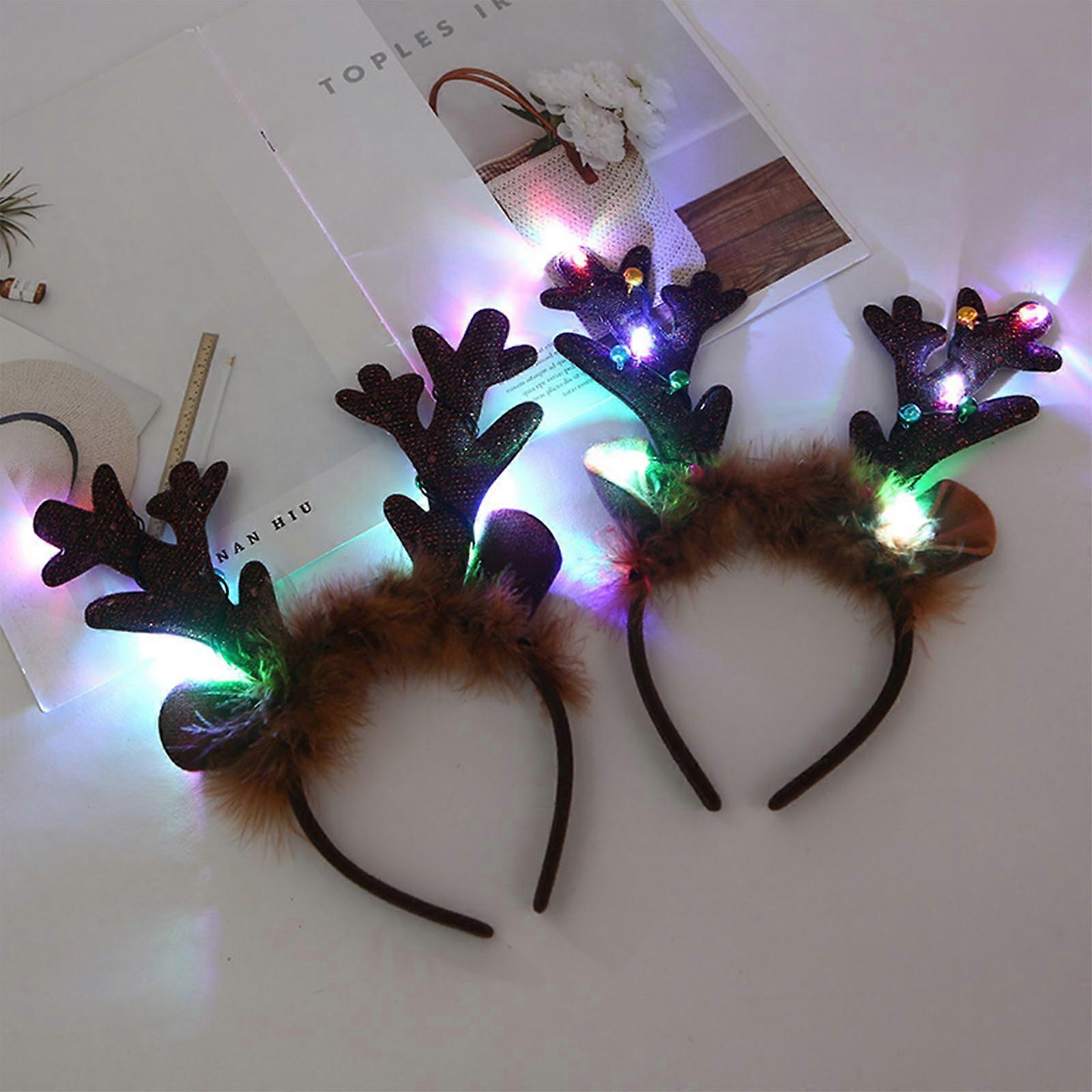 Christmas Led Light Headbands Antler Headband Kids Adult Headwear ...