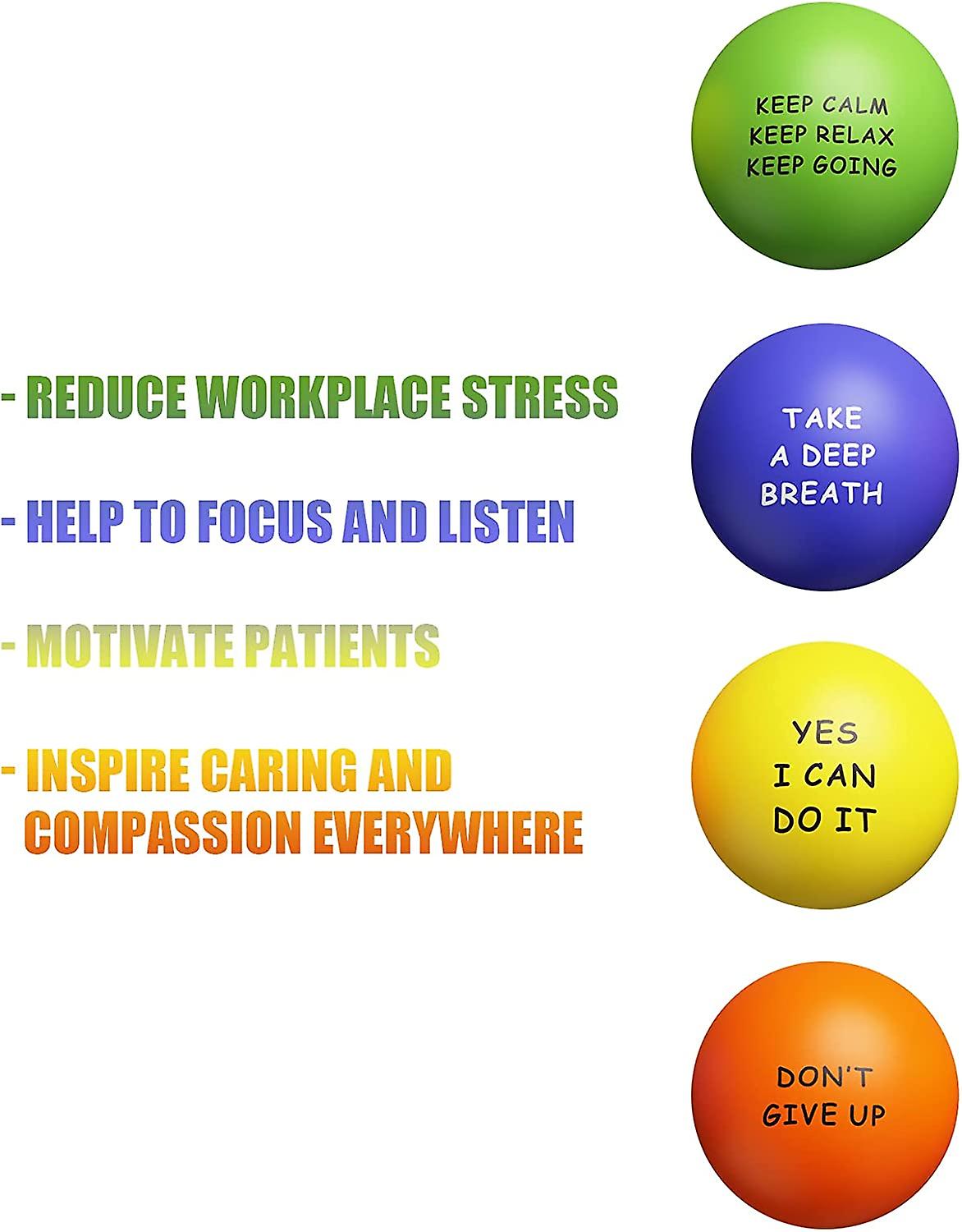 Motivational Stress Balls(4 Pack) For Kids And Adults,stress Relief ...
