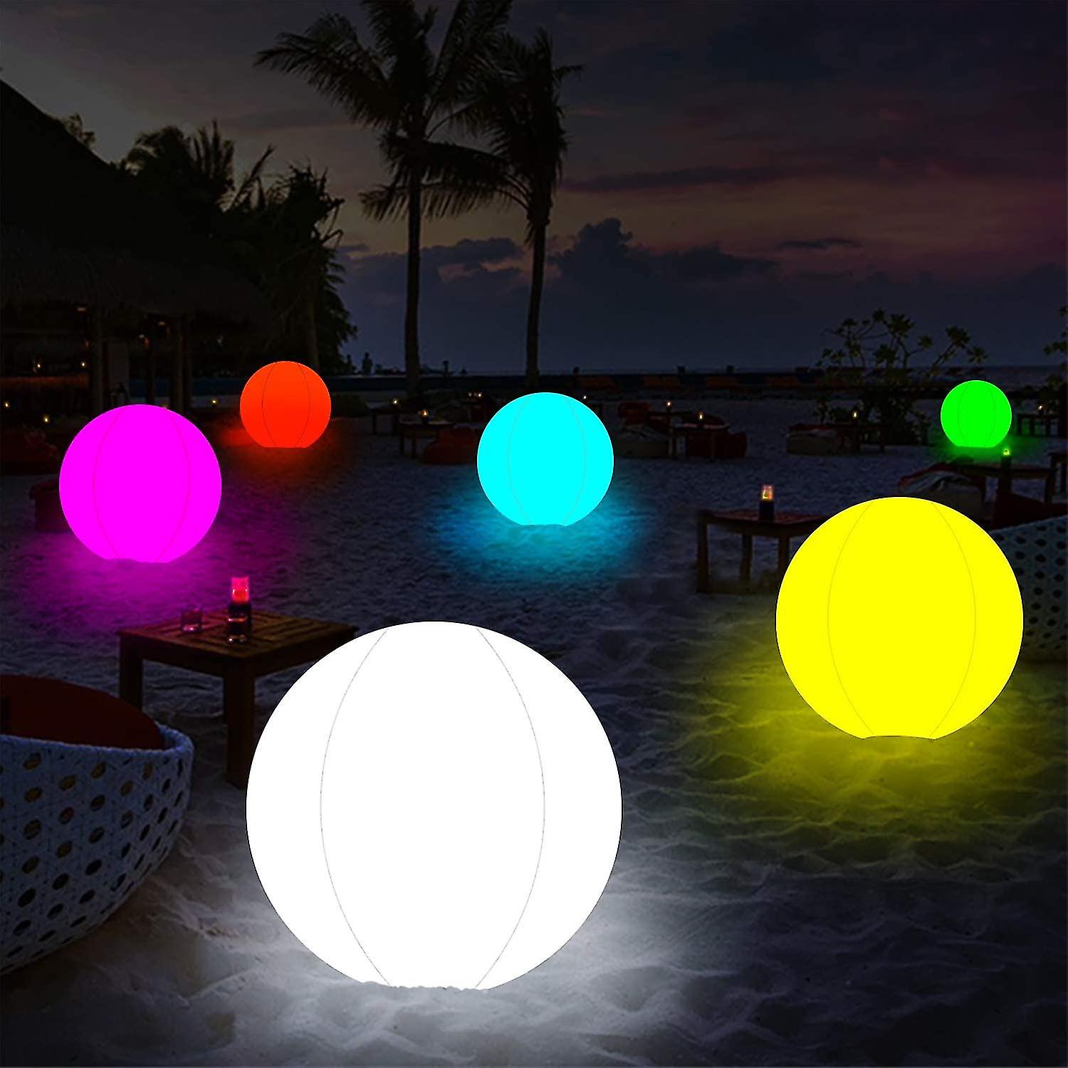 Pool Toys 13/16 Colors Glow Ball Inflatable Led Light Up Beach Ball ...