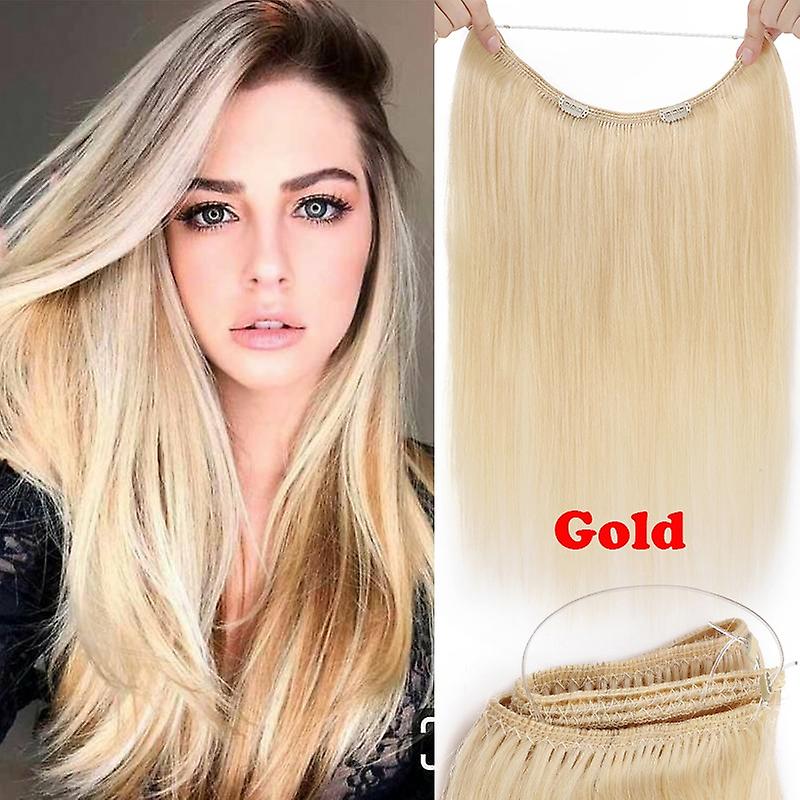 Invisible Human Hair Extensions With Clips Hidden Wire Hairpiece ...