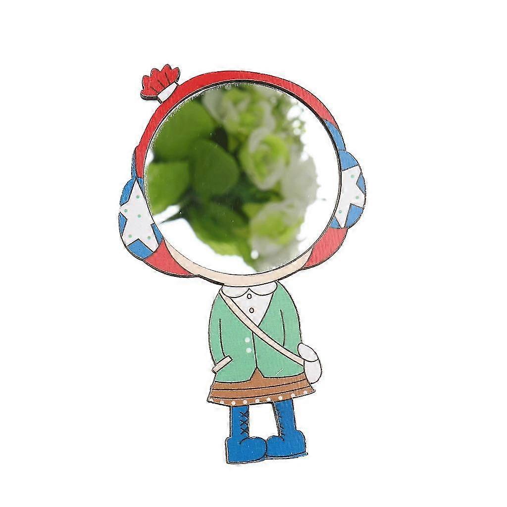 hg 4x Cartoon Pattern 14 Styles Wood Mirror Kids Hand Held Mirror Toys ...