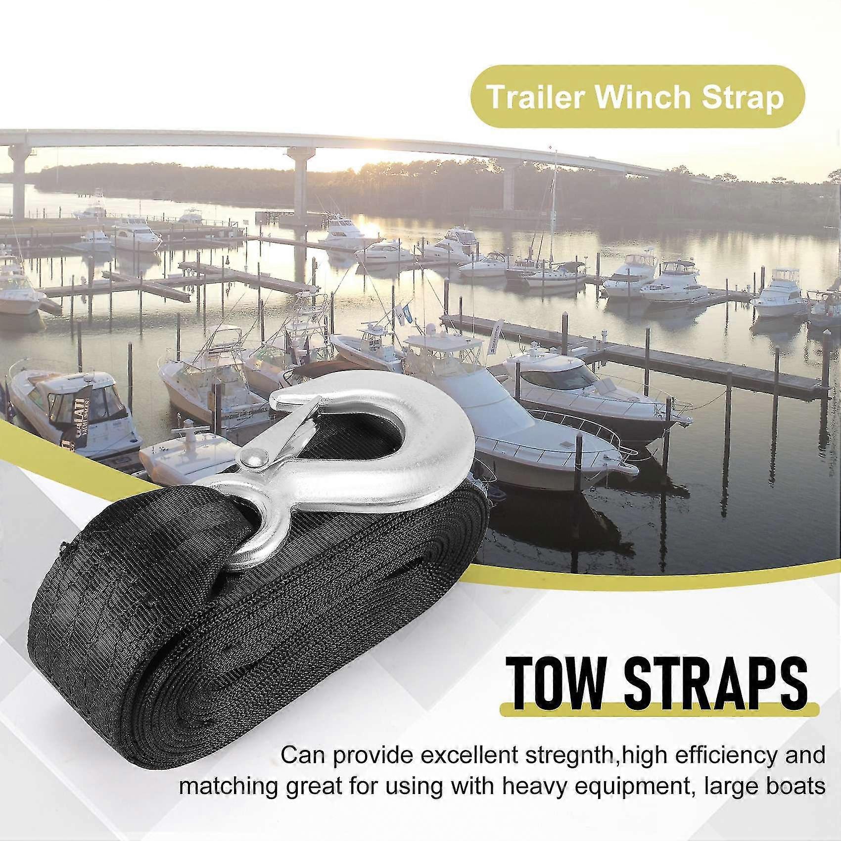 Boat Trailer Winch Strap Replacement With Hook For Boat, Fishing Jet ...