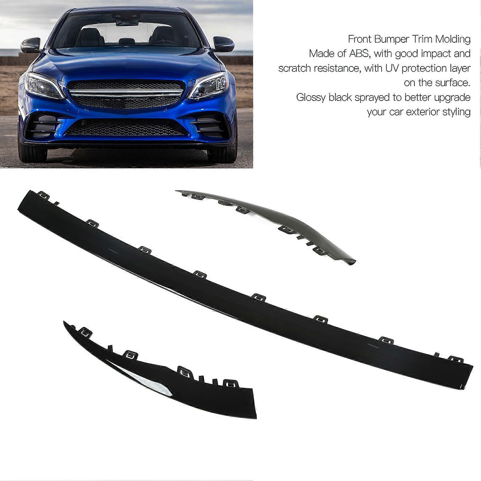 3pcs Gloss Black Front Bumper Lower Trim Replacement for Benz C?Class ...