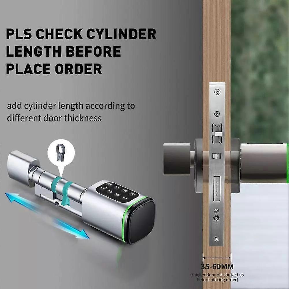 Keyless Euro Profile Cylinder Tuya/TT Lock APP Remote Control Smart ...