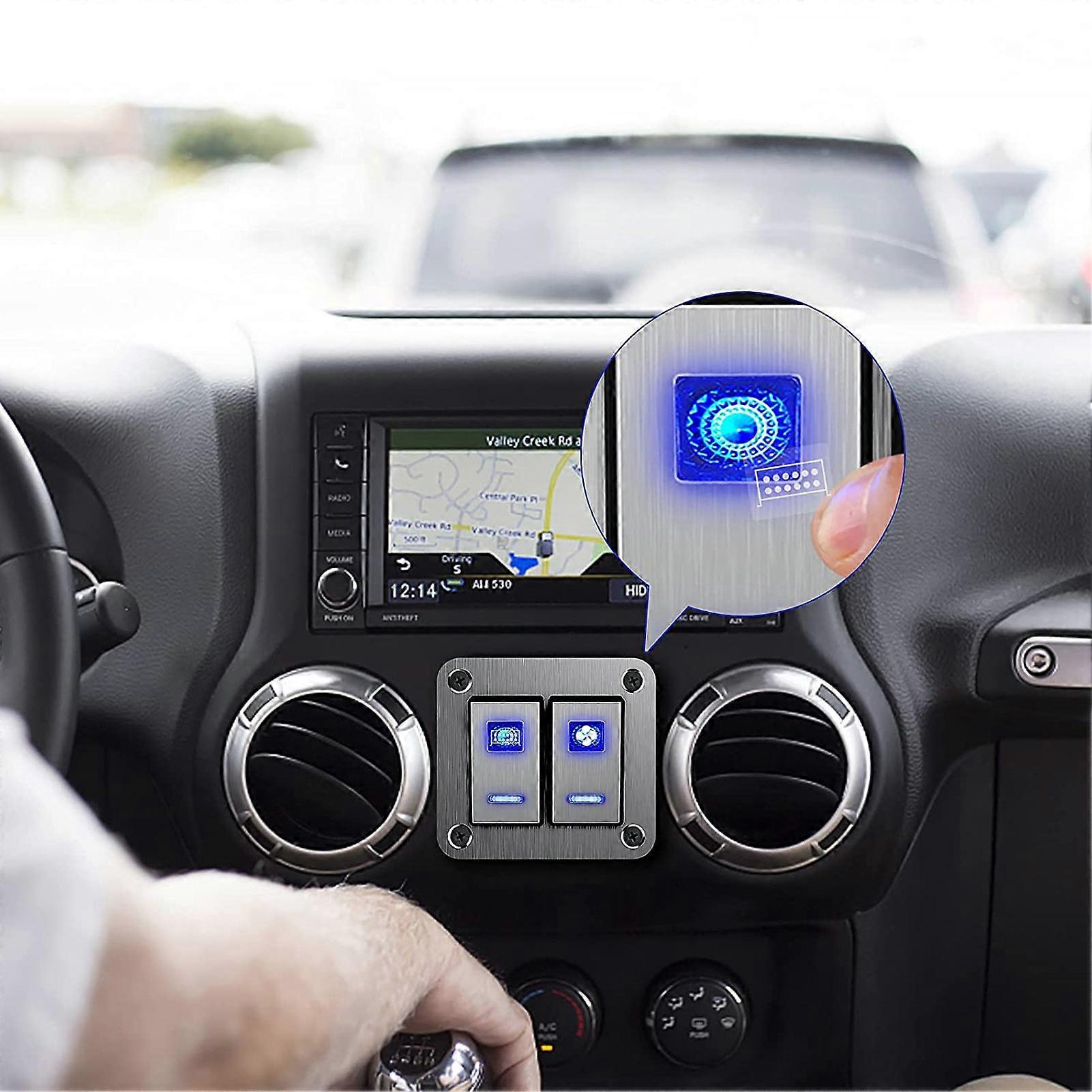 Rocker Switch Panel 8 Gang 12?24V 5 Pin Blue Light Toggle On Off Lights ...