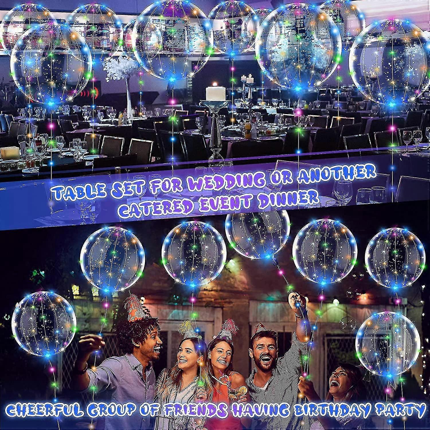 Led Balloons 40 Sets, Led Light Up Bobo Balloons 20 Inches With String ...