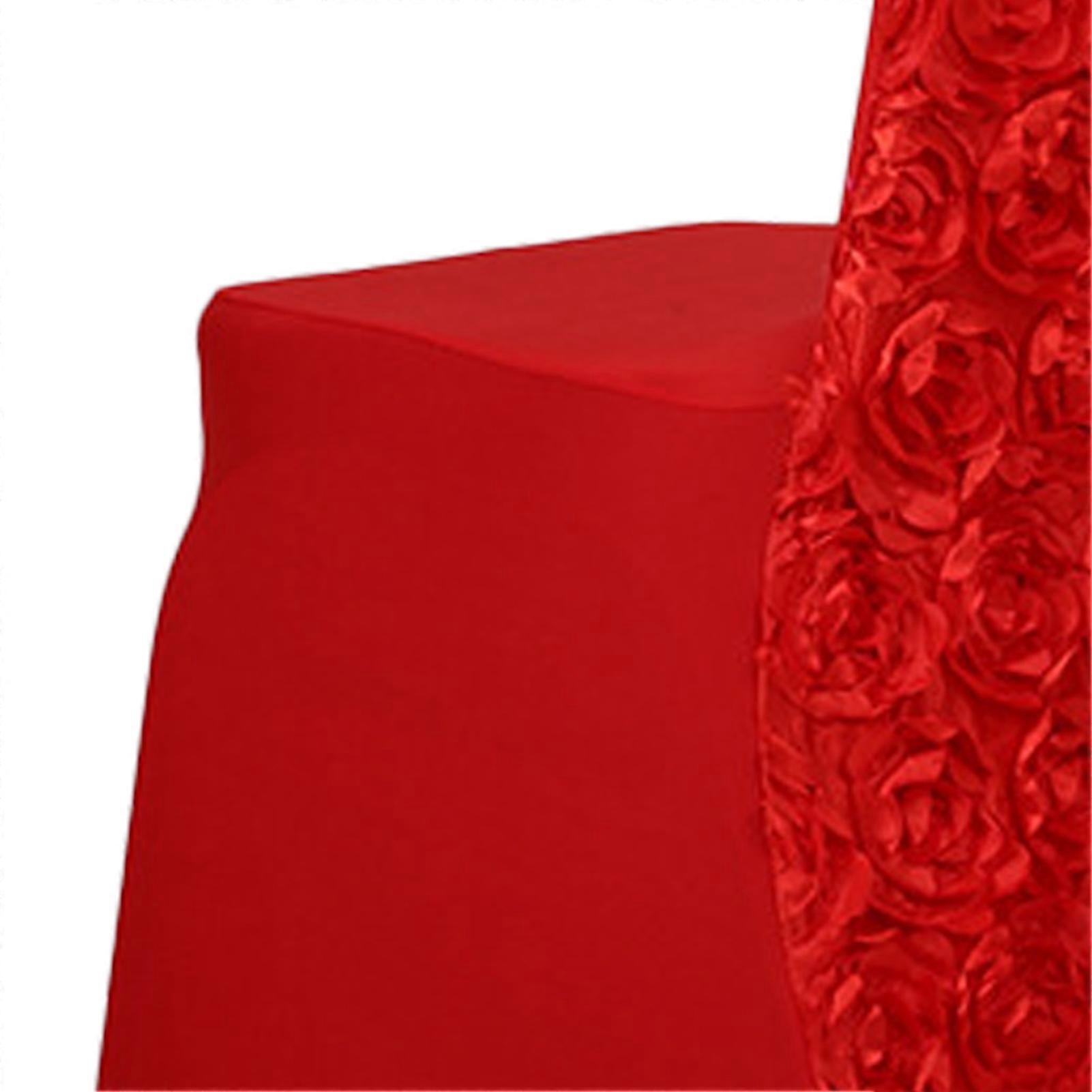 Chair Covers Elastic Tear Resistant Spandex Satin Rosette Back Chair ...