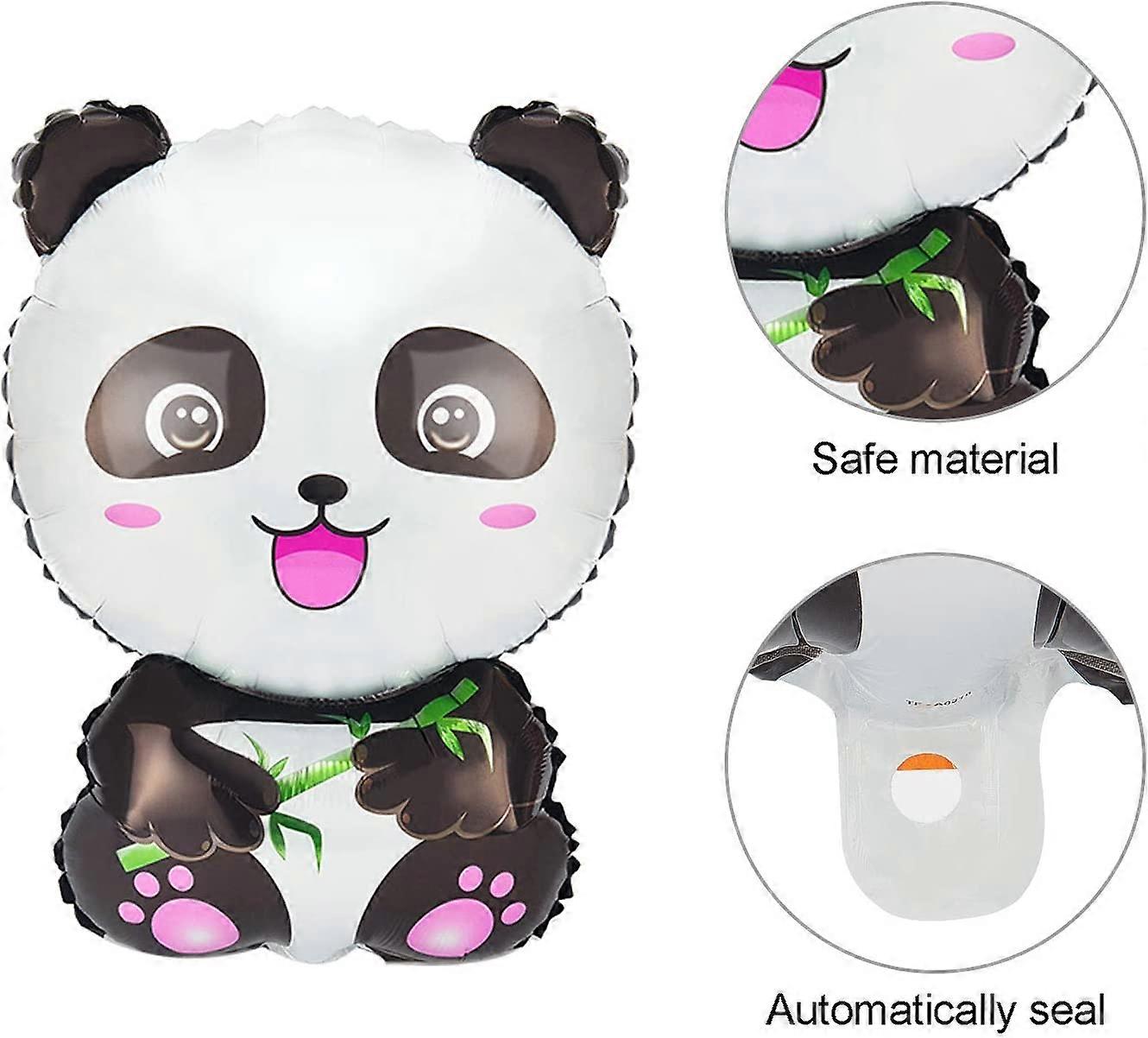 8 Pieces Panda Balloons Cartoon Panda Shaped Foil Balloons Zoo Animal ...