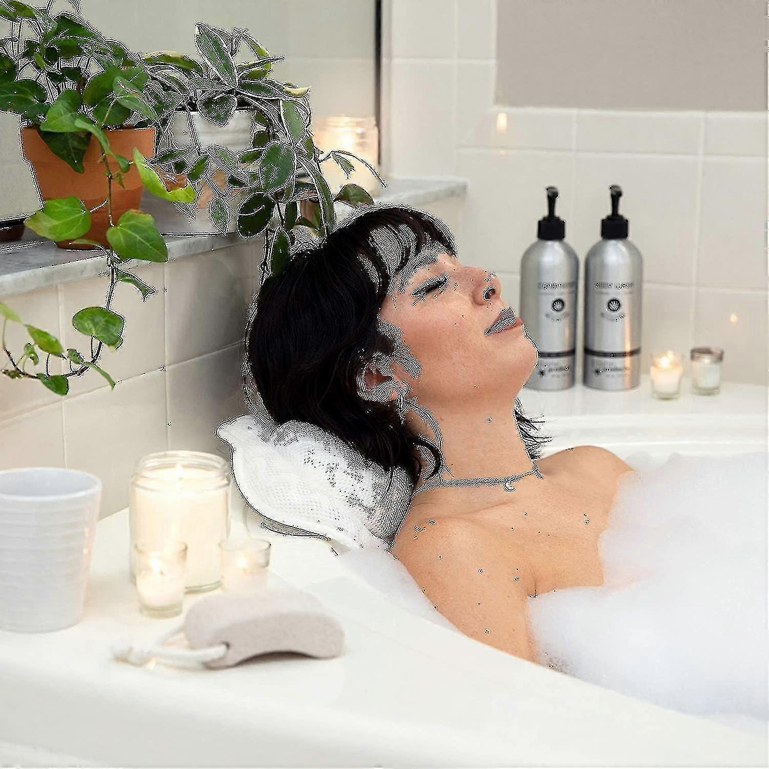 Badkudde Spa Badkar ergonomiskt för badkarhals huvud axelkuddar Stöd ...