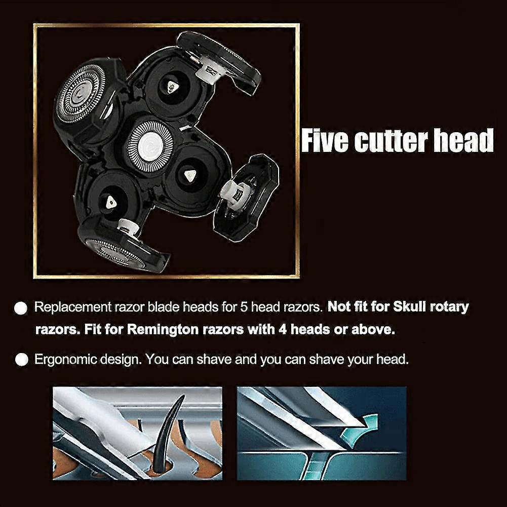 Electric Razor Shaver Head Replacement - 5 Head Shaver Heads - Easy ...