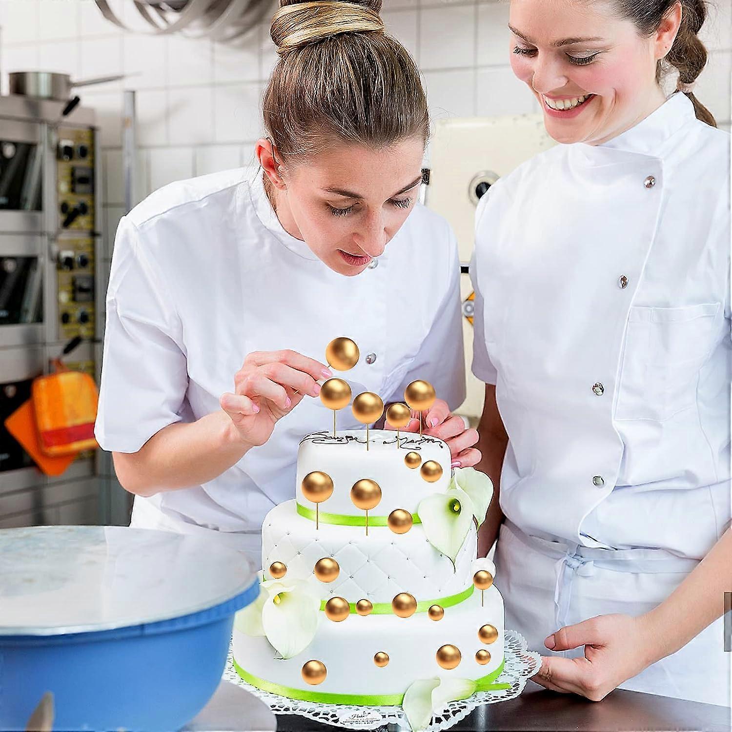 (Golden) Ball Cake Toppers, 108 Pieces Mini Cake Toppers, Cake Topper ...