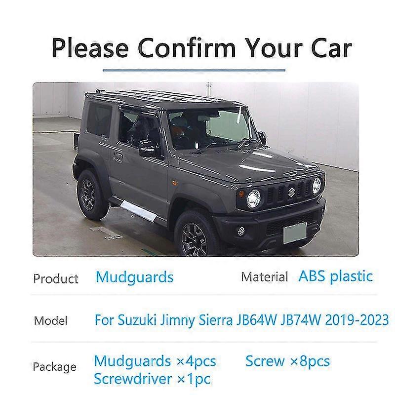 4szt Błotnik do Suzuki Jimny Sierra Jb64w Jb74w 2019 ~ 2023 Przedni tylny błotnik Ochraniacz ...
