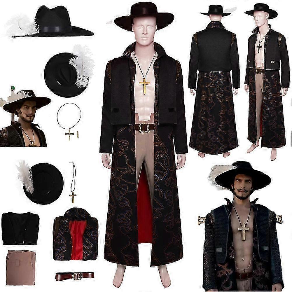 Dracule Mihawk Cosplay Costume Fantasia Hat Necklace Live Action TV ...