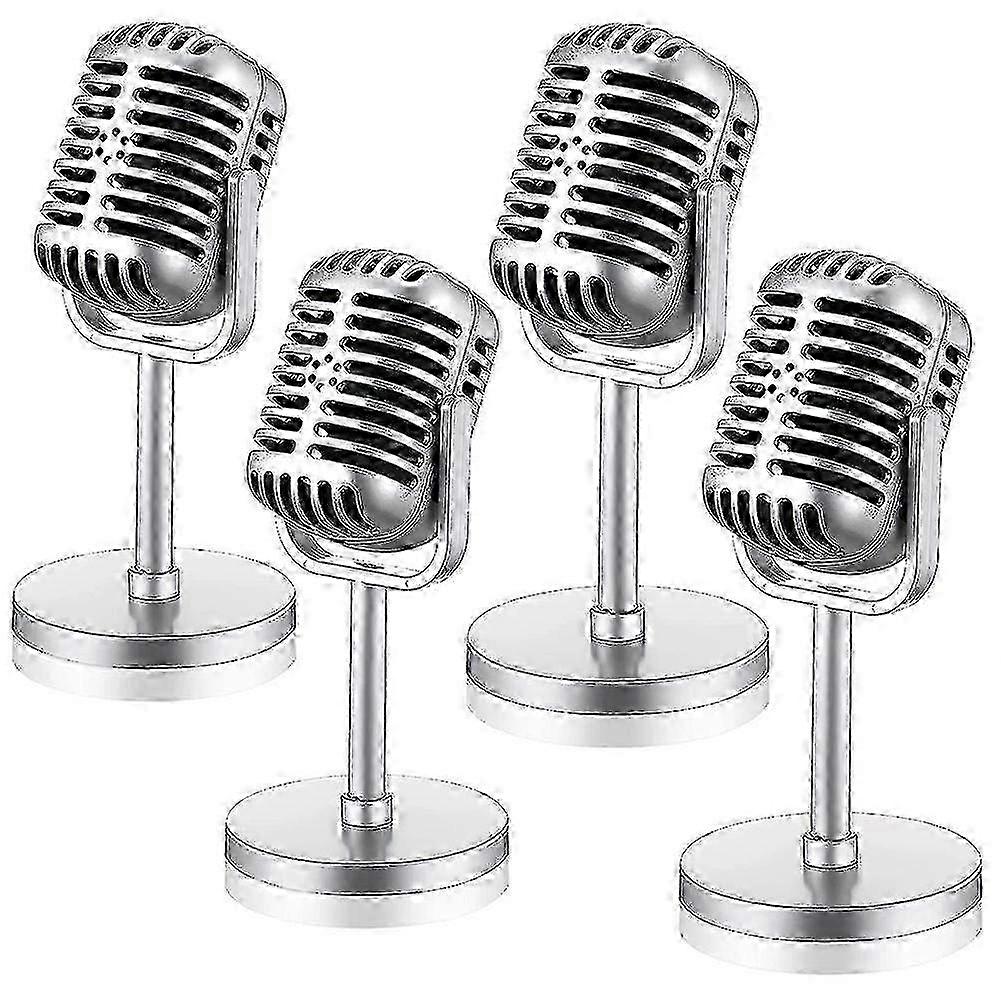 4Pcs Retro Microphone Props Model Vintage Microphone Antique Microphone ...
