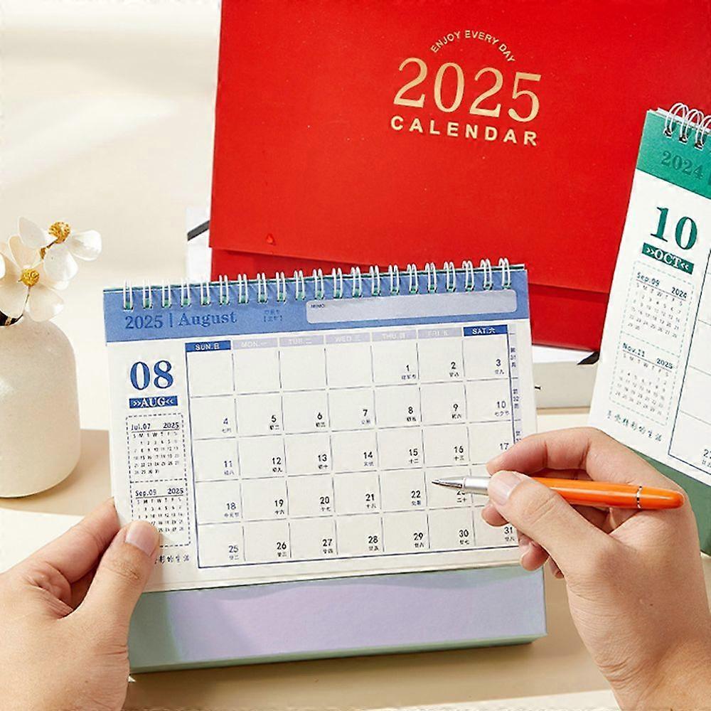 2025 Desk Calendar Monthly Planner Coil Binding Calendar Standing Flip ...