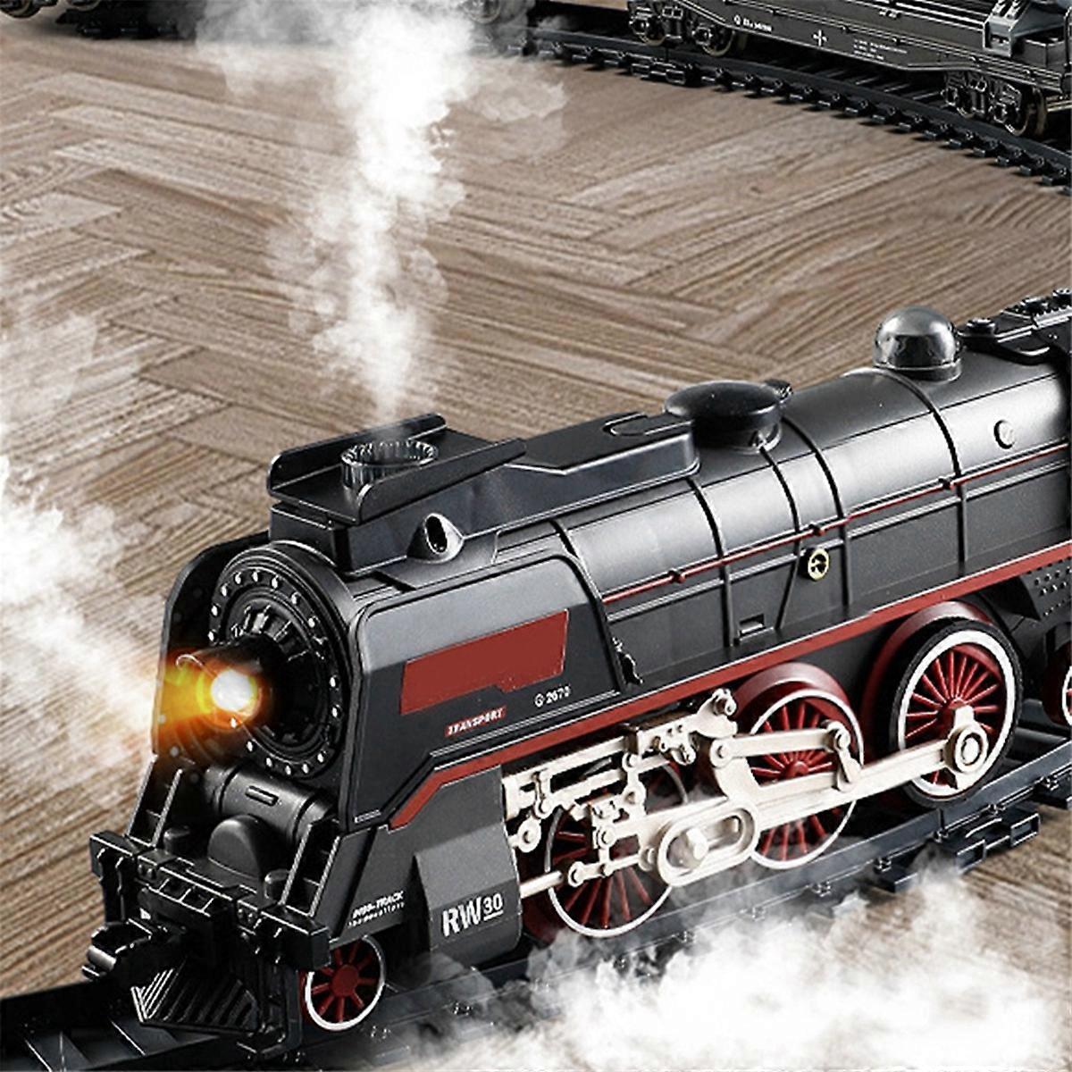 Steam Locomotive, Track, Rechargeable Electric Remote Control Train Set ...