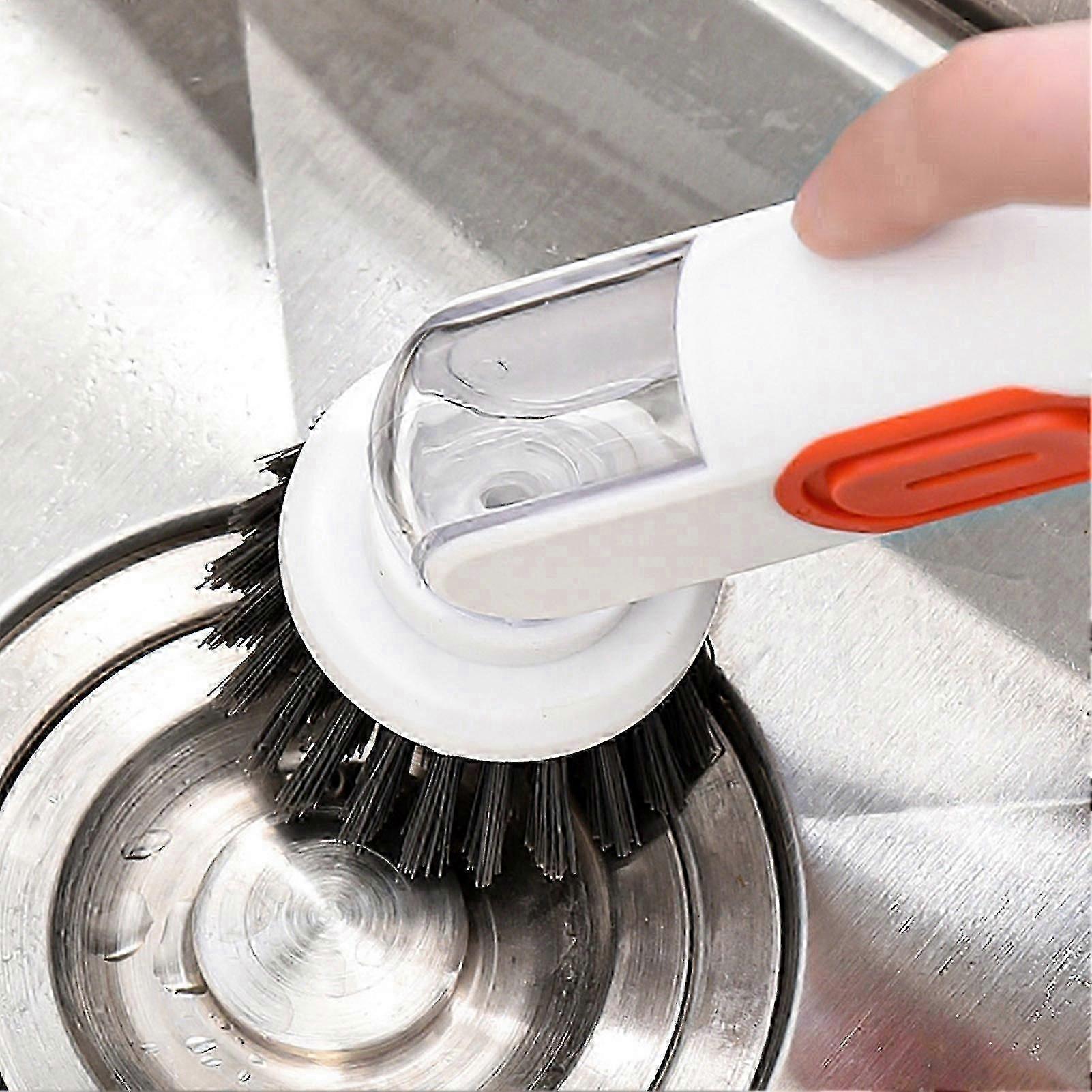 Soap Dispensing Dish Brushes Set With Replaceable Head - Dishwashing ...