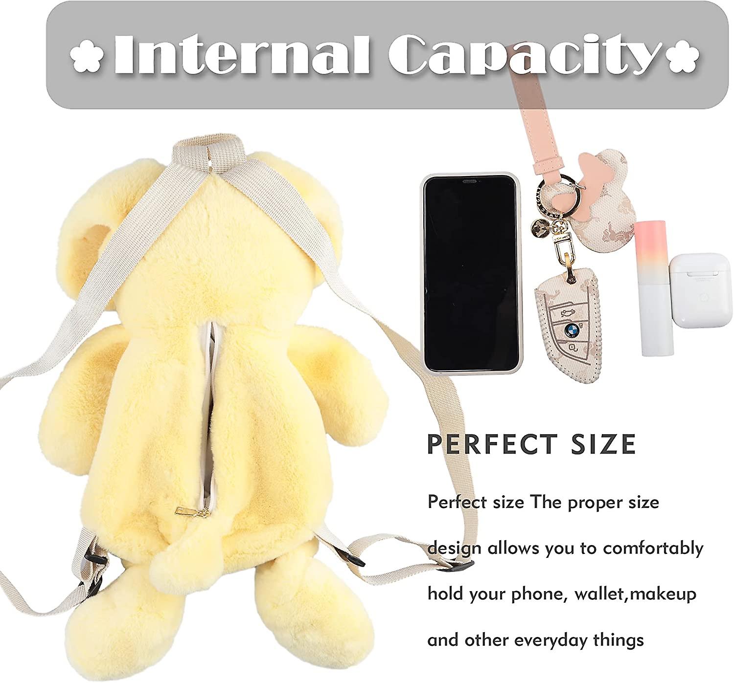 Faux Fur Backpack Furry Puppy Bag Fluffy Dog Shape Shoulder Bag Plush ...