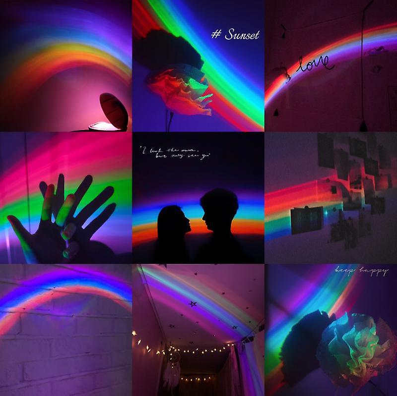 Rainbow Projector Led Light Reflection - Rainbow In My Room - Children ...