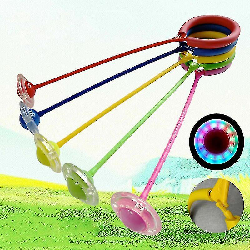 Kids Led Flashing Skip Ball Ring Ankle Jump Ropes Exercise Skipping Fun ...