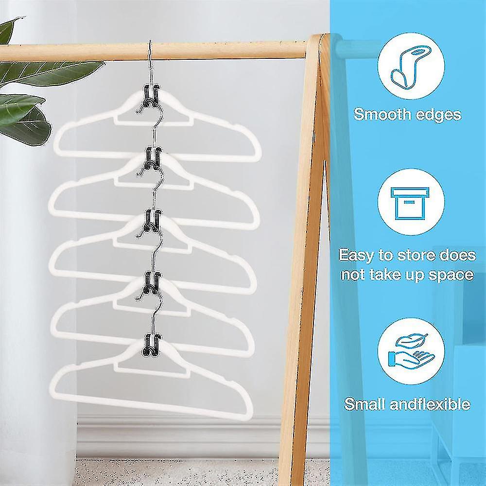 50 Pcs Clothes Hanger Connector Hooks, Hanger Extender Clips, Space ...