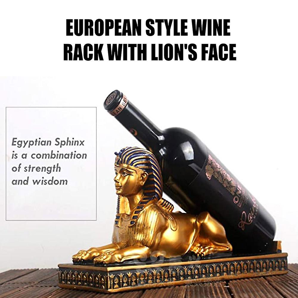 Sphinx Wine Rack Holder Statue Egyptian Pharaoh Bottle Stand Ancient Egypt Resin Ornament for ...