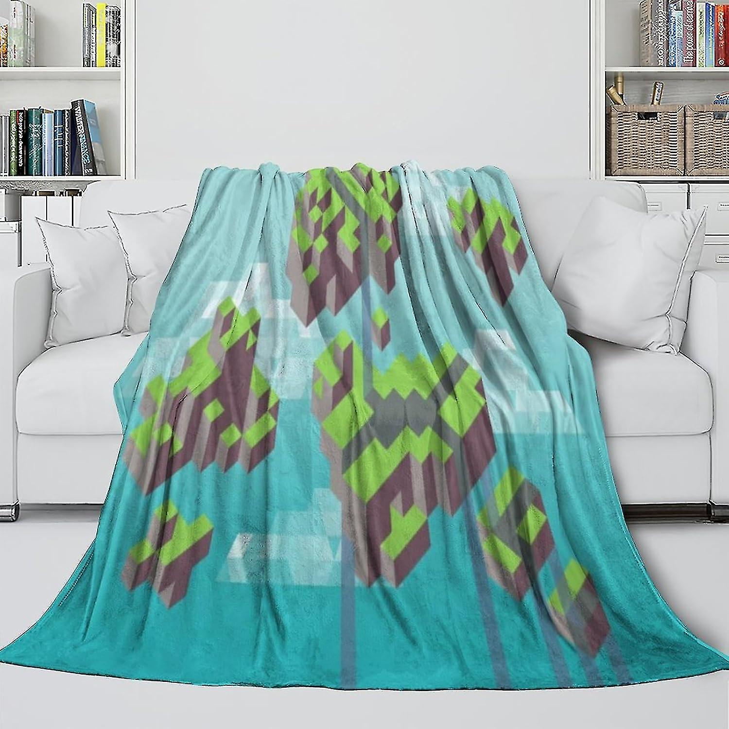 Kast tæppe 3d Minecraft mønster Flannel tæppe Super Soft Plys Flannel ...