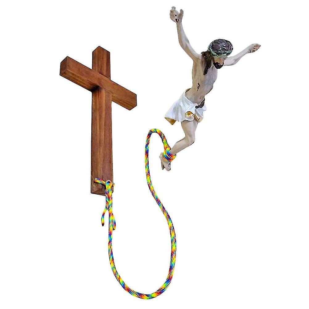 Wall Hanging Jesus Cross Christian Interior Decor Bungee Jumping Jesus ...