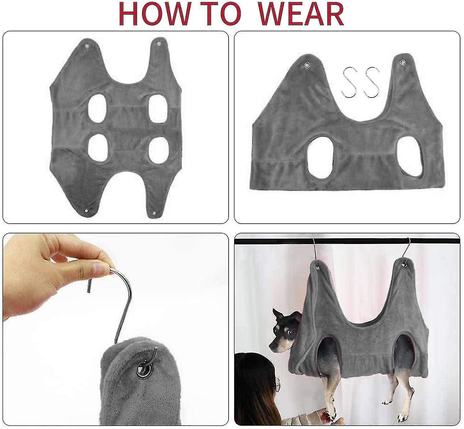 2 In 1 Pet Grooming Nail Trimming Hammock Helper Drying Towel Restraint ...