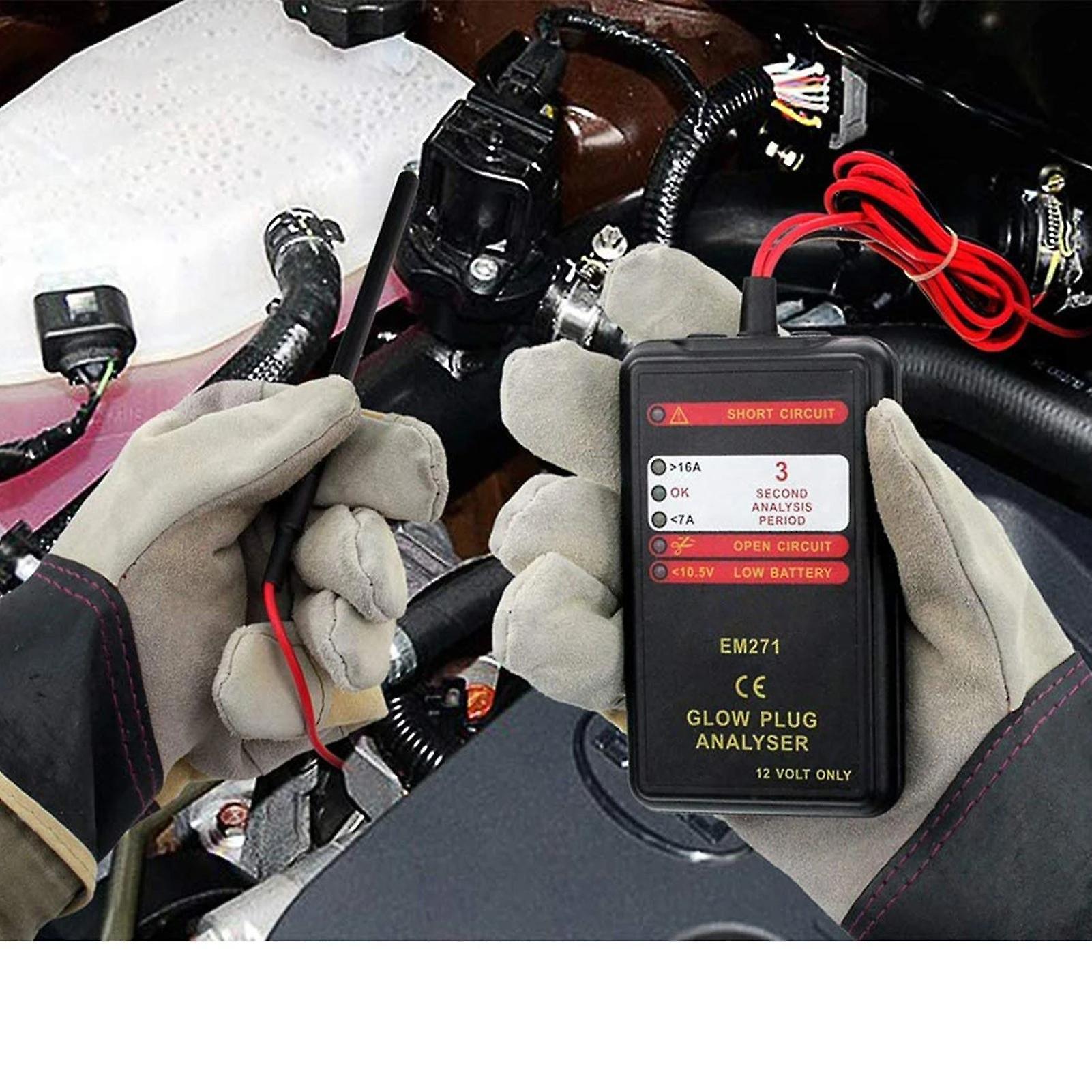 Automotive glow plug analyzer vehicle car repair tester led diagnostic ...