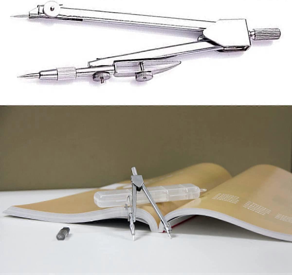 Drawing Compass, Stainless Steel Math Tools Geometry Compass Set with ...