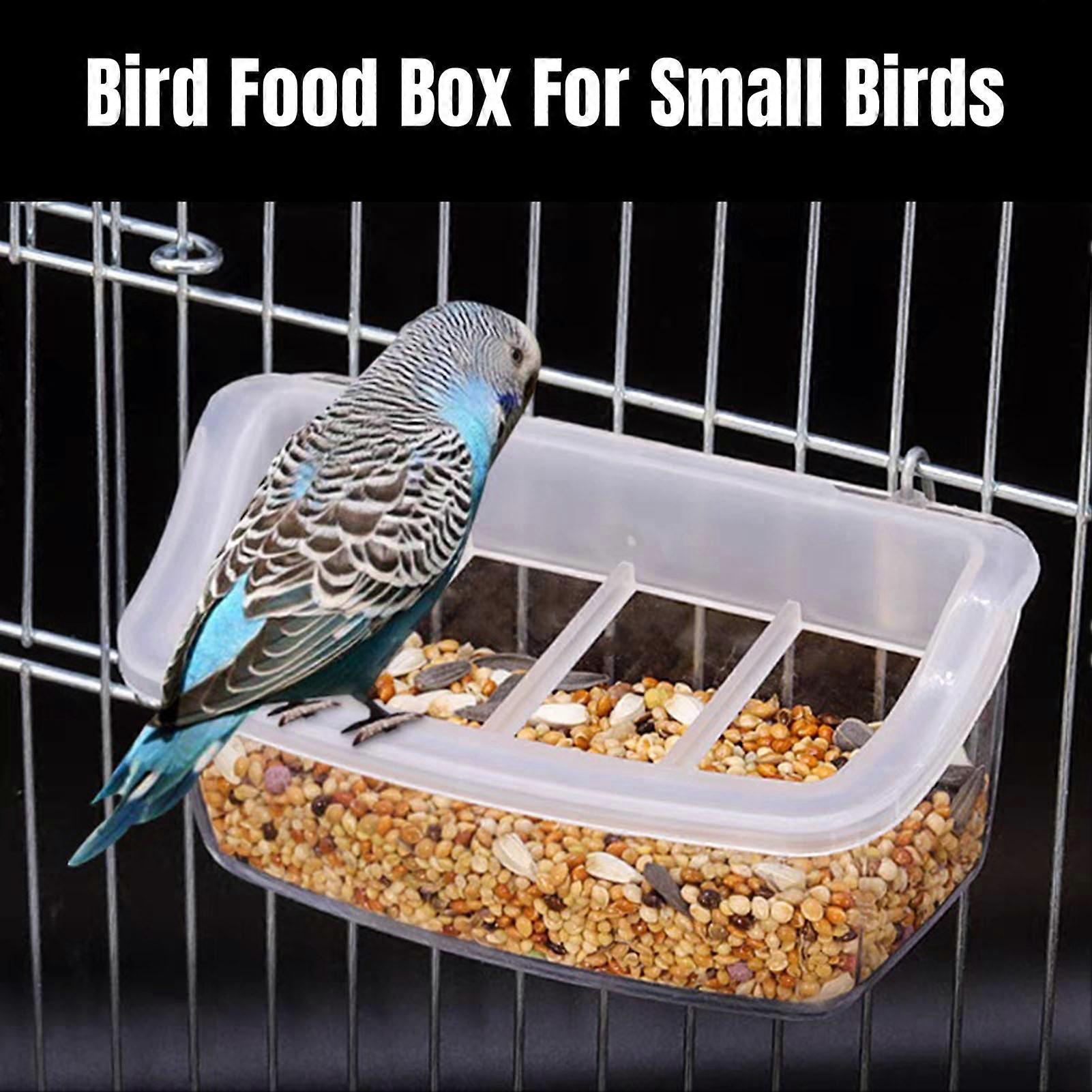 Parrot Feeder Drinker Bird Food Box Hanging Bowl Transparent Anti-Spill ...