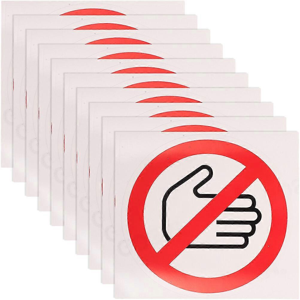 10pcs Vinyl Please Do Not Touch Stickers Safety Warning Sign Stickers ...