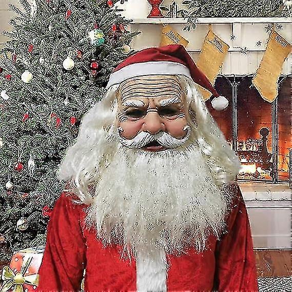 Christmas Santa Claus Mask, Realistic Latex Mask Full Over Head Masks ...