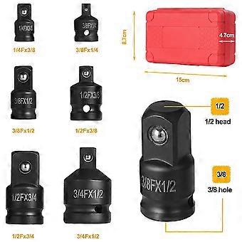 6 piece socket adapter set impact wrench nut set 1/4 3/8 1/2 to 3/4 ...