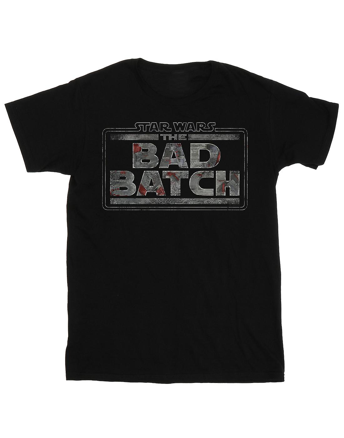 Star Wars Women's The Bad Batch Texture Logo Boyfriend Fit T-Shirt ...
