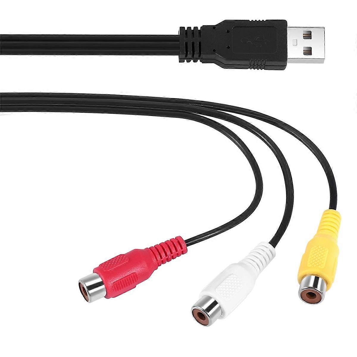 USB to 3RCA Cable USB Female to 3 Rgb Video AV Composite Adapter ...