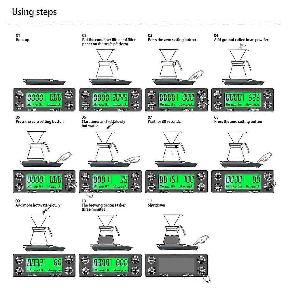 Coffee Scale With Timer Tare Function For High-precision Measurement Of ...