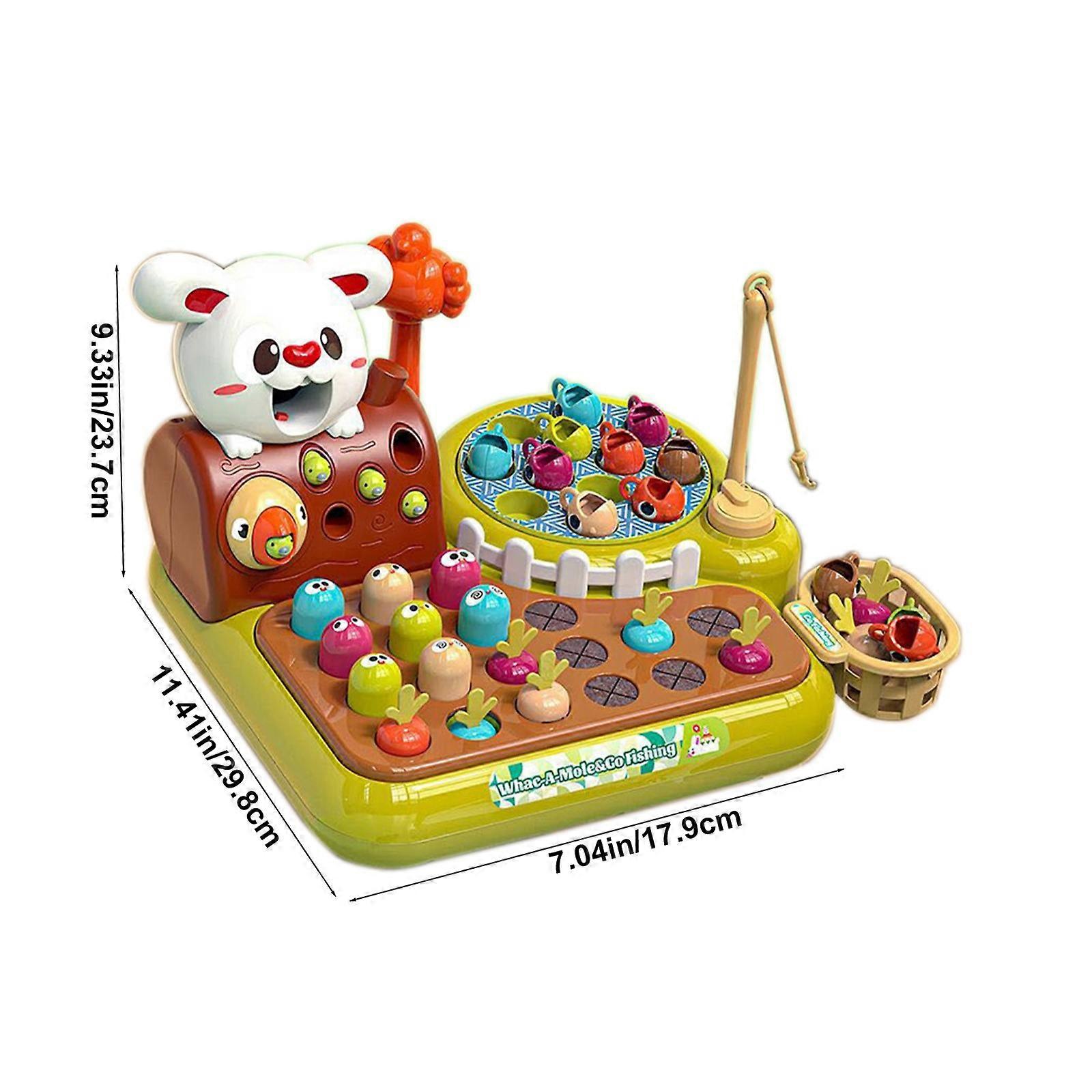 4 In 1 Children's Farm Simulation Toy With Fishing Carrot Pulling Whack ...