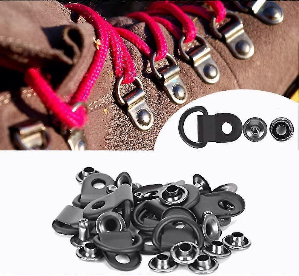 100 Set Shoelace Hook D-ring Eyelet Buckle Brass Boot Hooks Fittings ...
