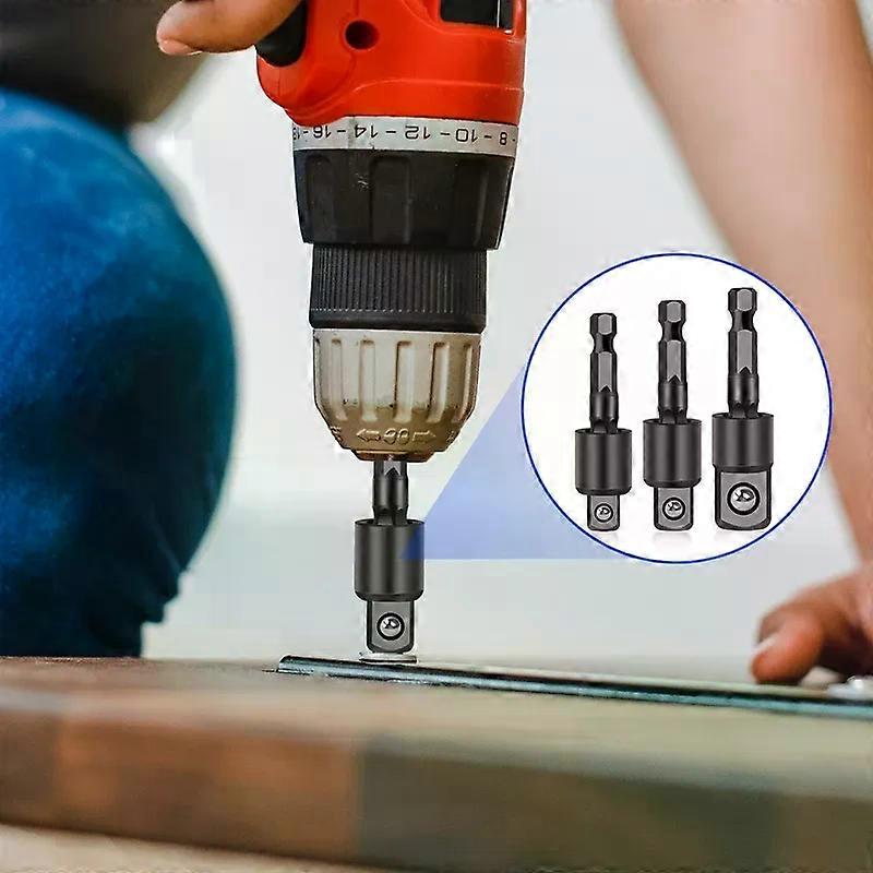 Promotion! 3PC Wobble Socket Adapters Universal Joint Swivel Socket Set ...