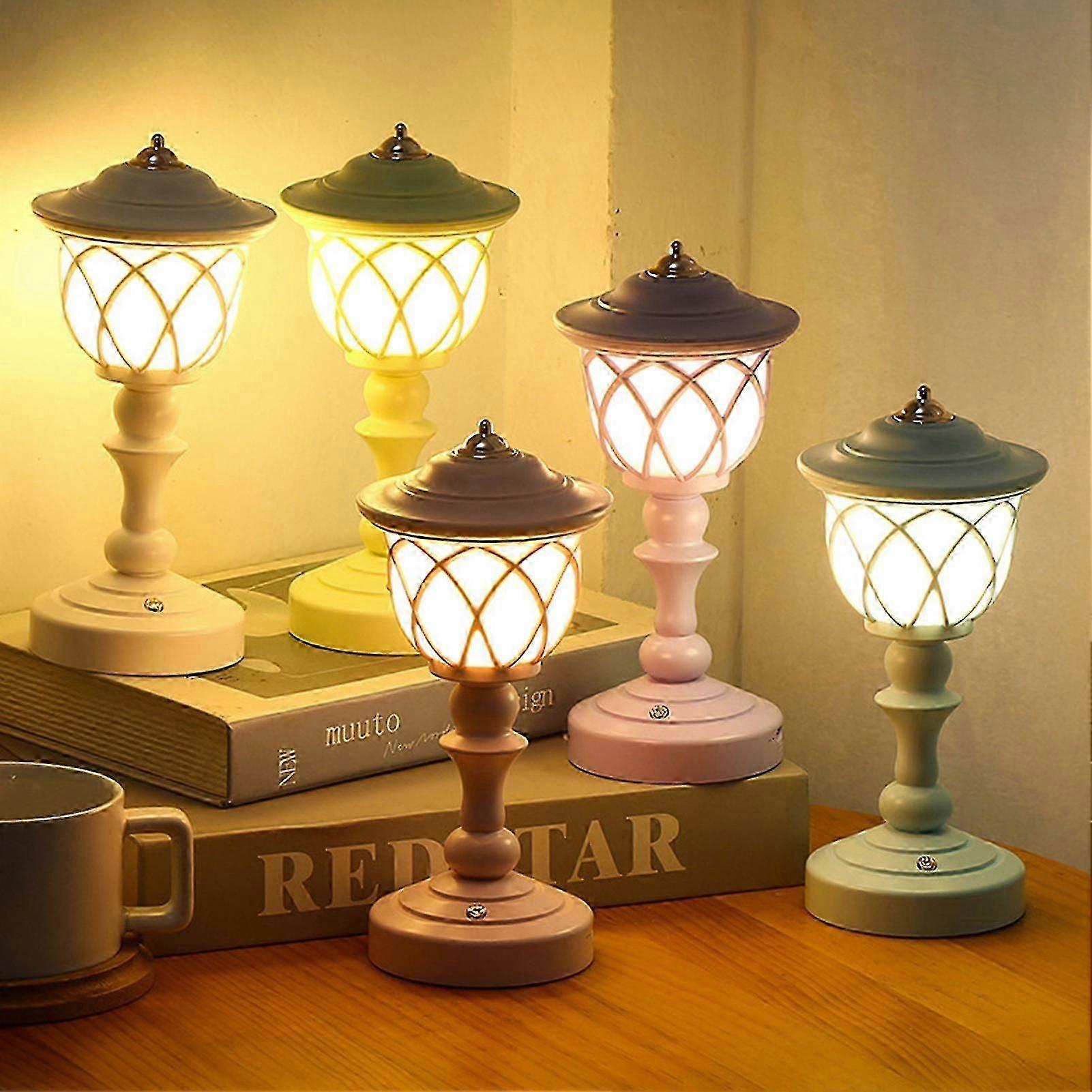 Night Light Retro Style Rechargeable Flicker Free Illumination 3 Modes ...