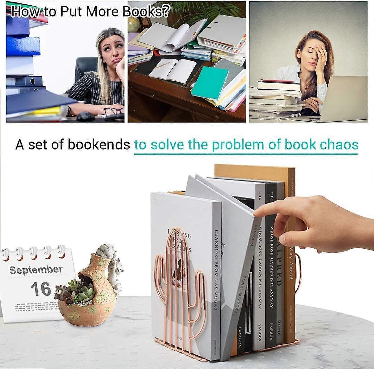 Metal Bookends, 1 Pair Heavy Duty Shelving Bookshelf Bookshelf Desk ...