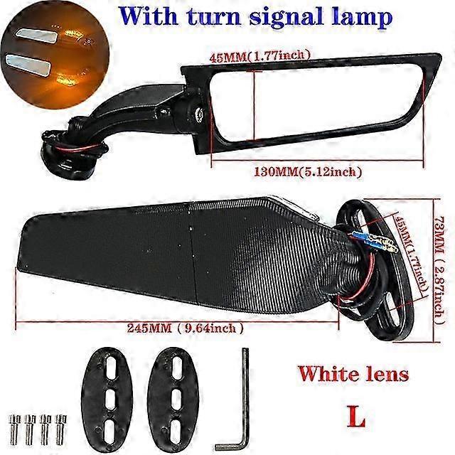 Motorcycle Mirror Modified Wind Wing Adjustable Rotating Rearview ...