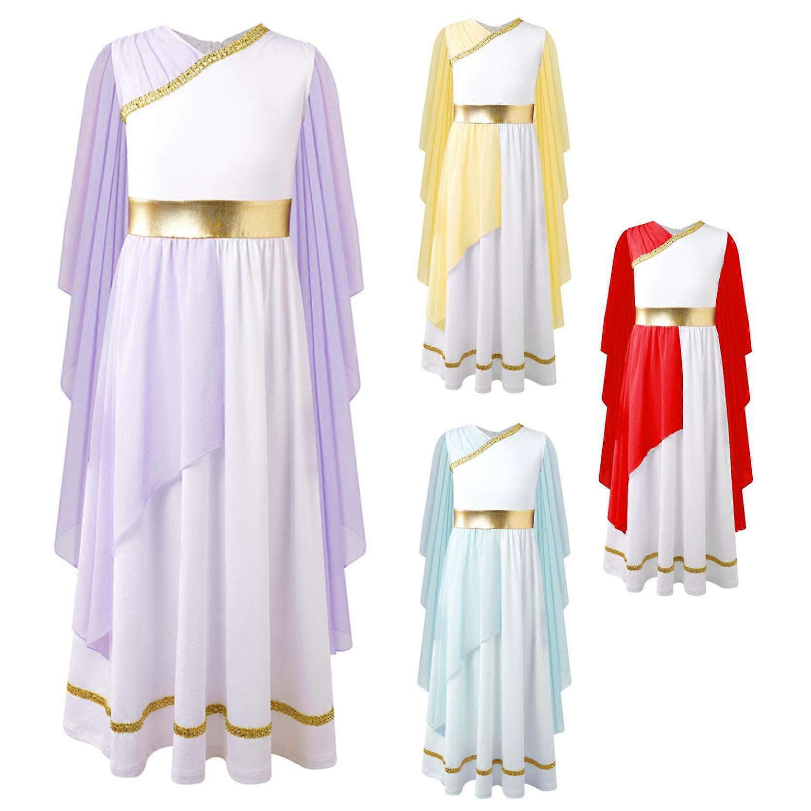 Kids Greek Costume Girls Roman Dress Ancient Greece Toga Gown Rome ...